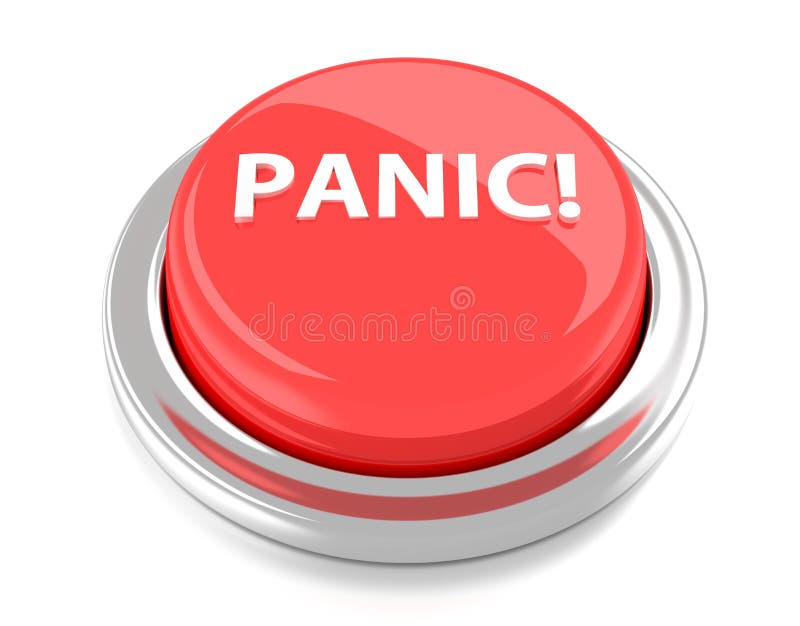 PANIC! on Red Push Button. 3d Illustration Stock Illustration ...