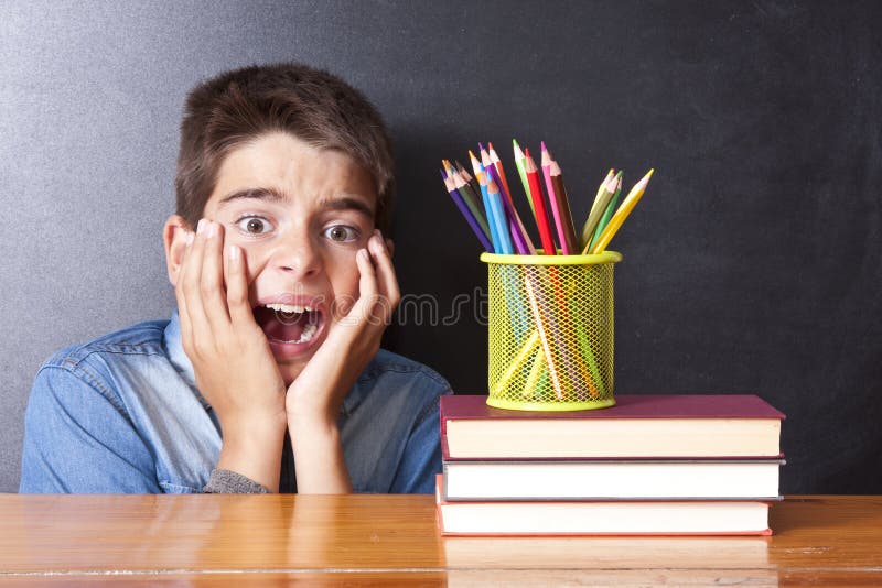 Panic at school stock image. Image of teaching, learn - 77569845
