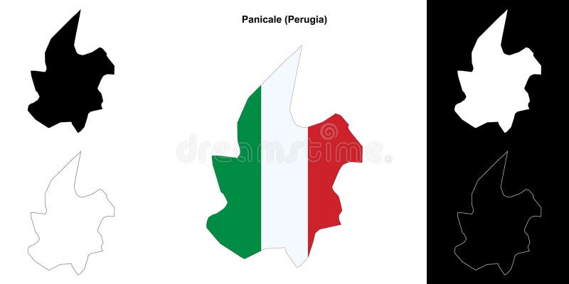 Panicale outline map stock vector. Illustration of italian - 379160228