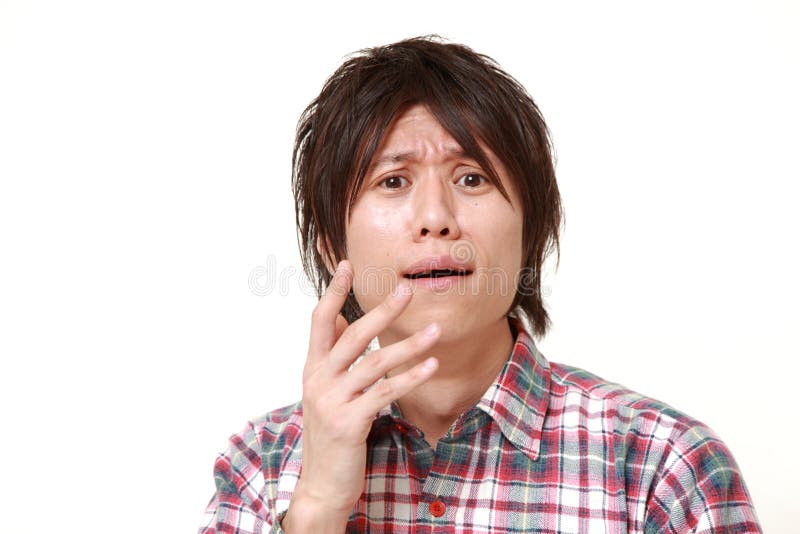 Panicking man stock photo. Image of crisis, asian, emotion - 62329082