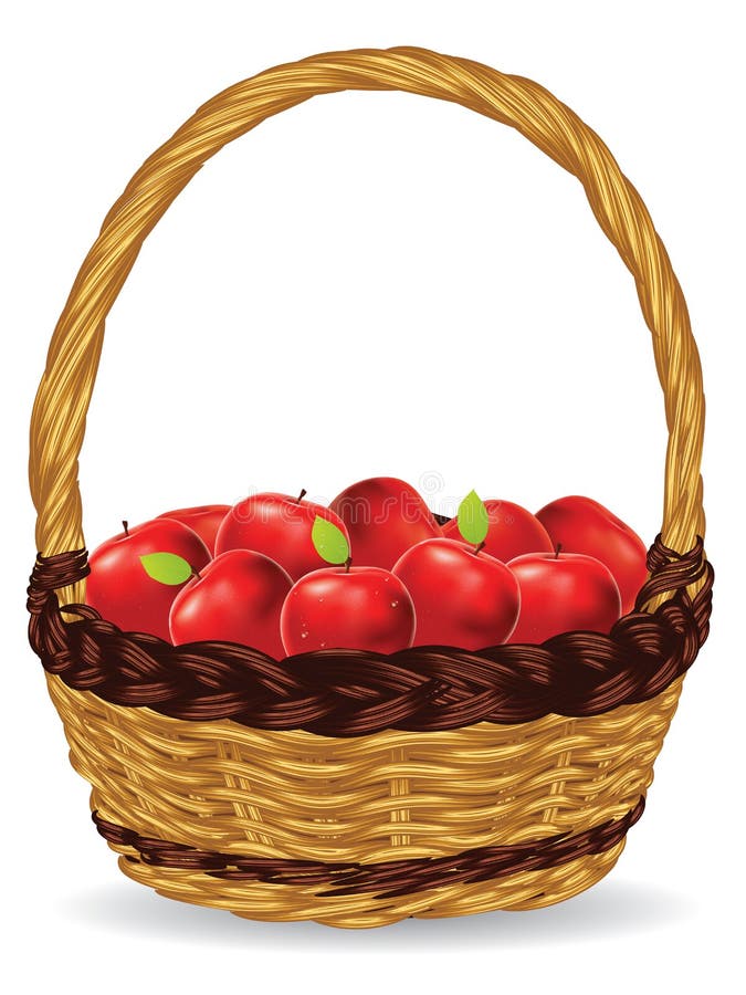 Panier des pommes rouges illustration de vecteur. Illustration du ...