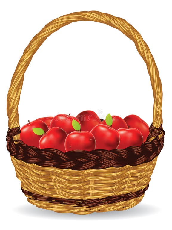 Panier des pommes rouges illustration de vecteur. Illustration du ...