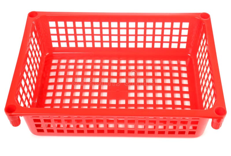 Panier en plastique rouge image stock. Image du conteneur - 39862751
