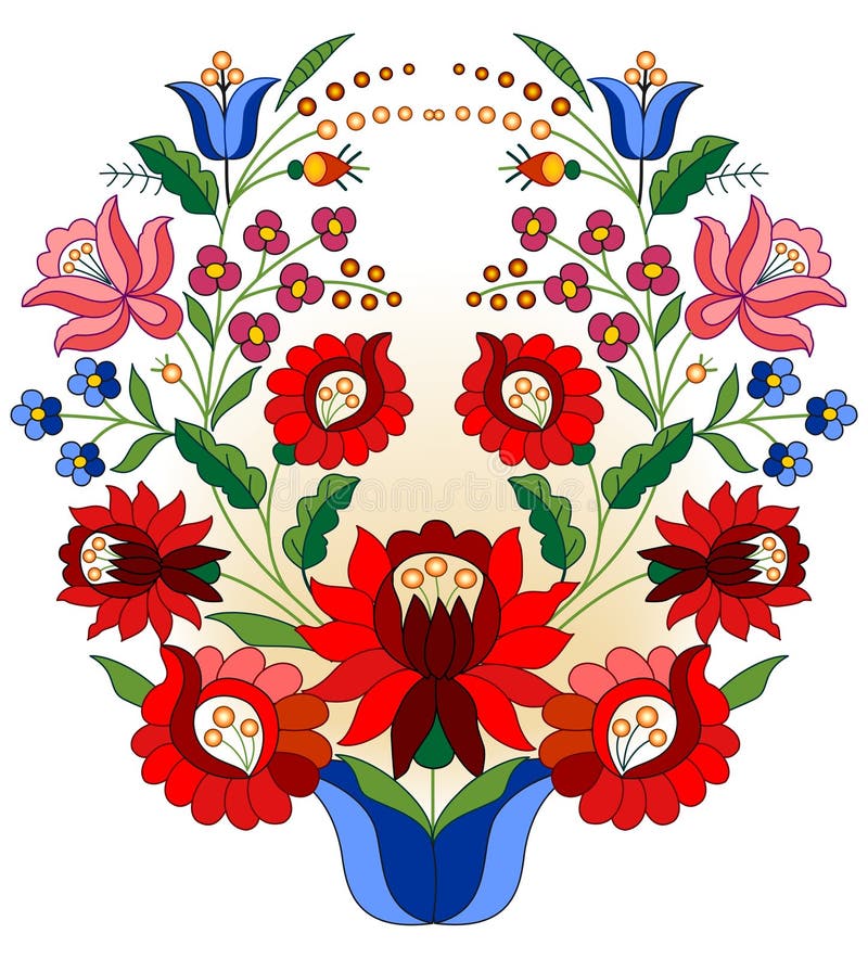 Motif folklorique hongrois illustration de vecteur. Illustration of ...