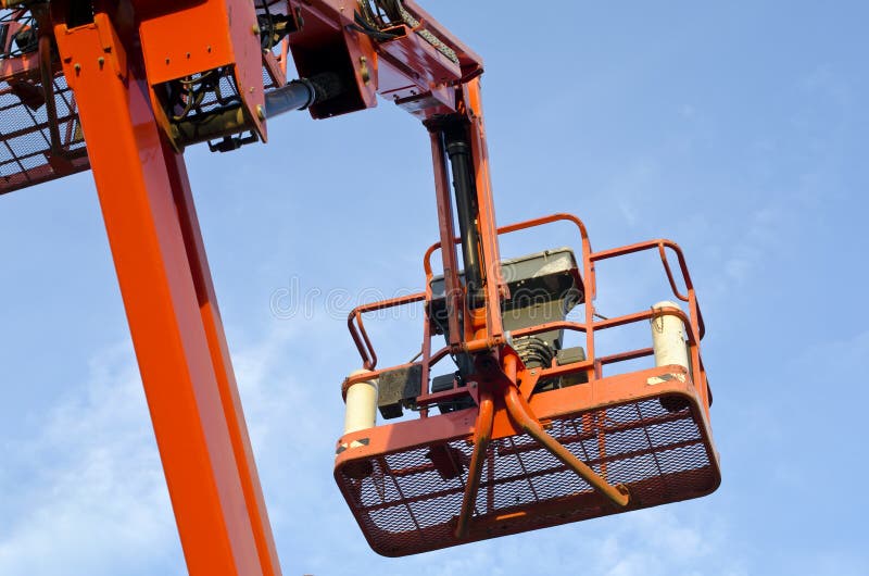 Panier Orange De Grue De Construction Photo stock - Image du machine ...