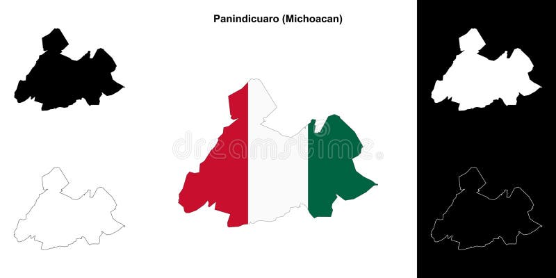 Panindicuaro outline map stock vector. Illustration of silhouette ...