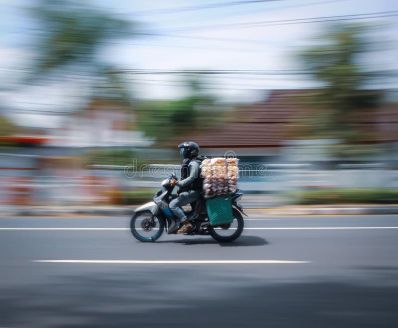 Paning Photo of Motorcycle in the Morning Stock Image - Image of ...