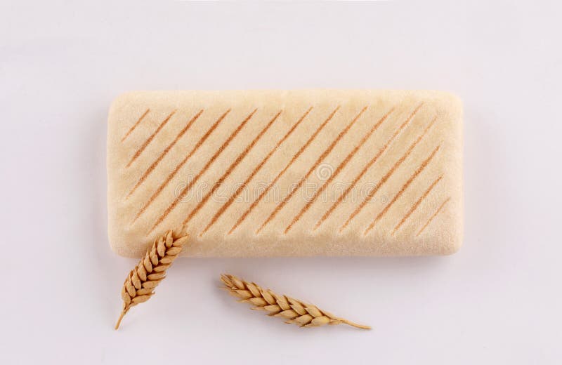 Panini Bread Toasted with Ears Wheat on White Background Stock Image ...