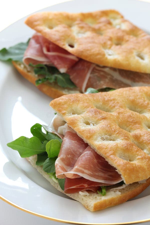 Panino Di Focaccia, Panino Italiano Immagine Stock - Immagine di ...
