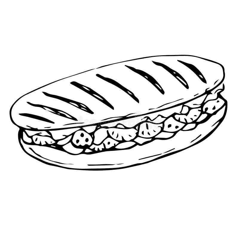 Panini Vector Illustration, Hand Drawing Doodle Stock Vector ...