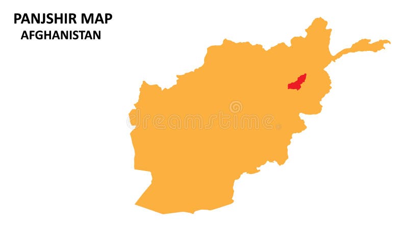 Panjshir State and Regions Map Highlighted on Afghanistan Map Stock ...