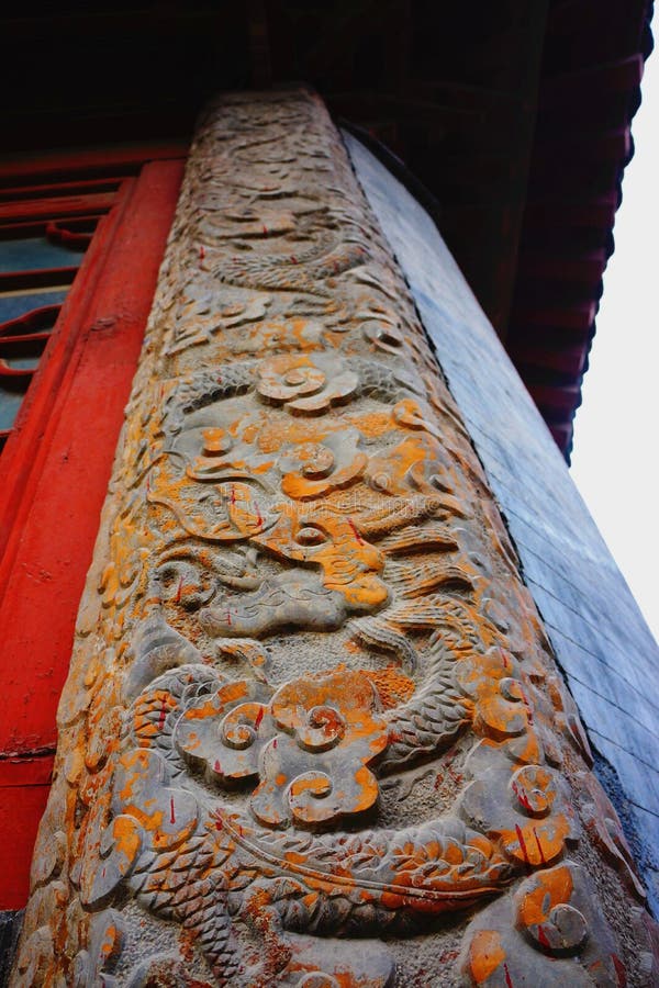 Panlong column stock photo. Image of column, inscription - 61492678