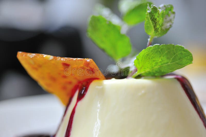Panna cotta dessert stock image. Image of sprig, italian - 4003055