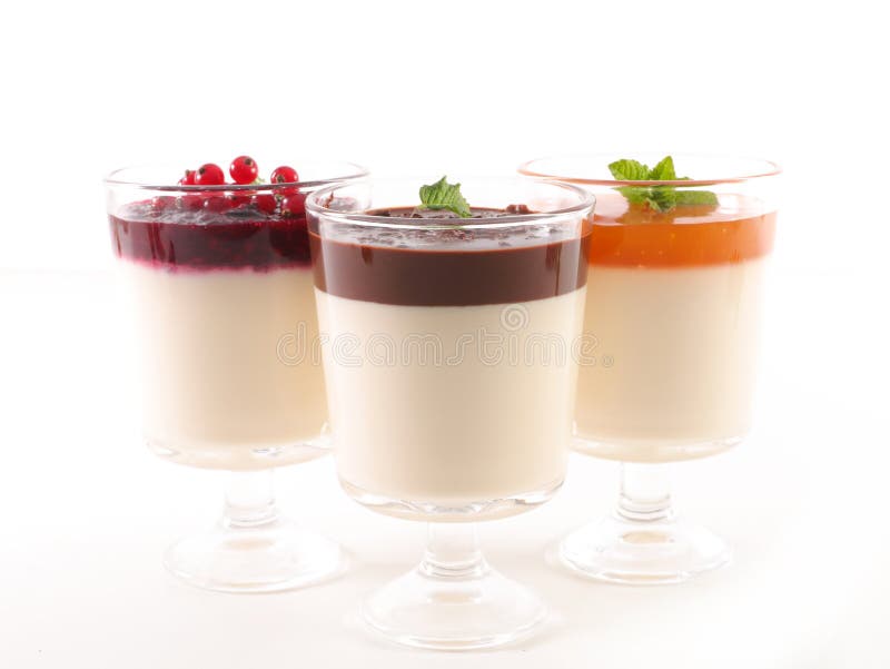 Panna cotta isolated stock image. Image of assorted - 144899181