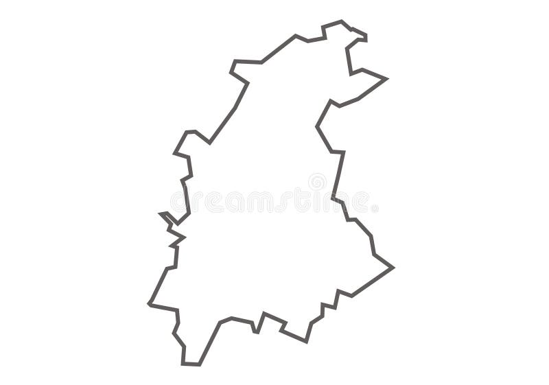 Panna District of Madhya Pradesh Outline Map on a White Background ...
