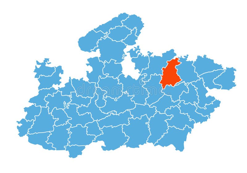 Panna District Map Highlighted on Madhya Pradesh State Map Stock Vector ...