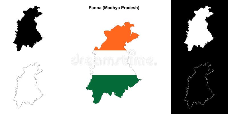 Panna outline map stock vector. Illustration of territory - 368833992