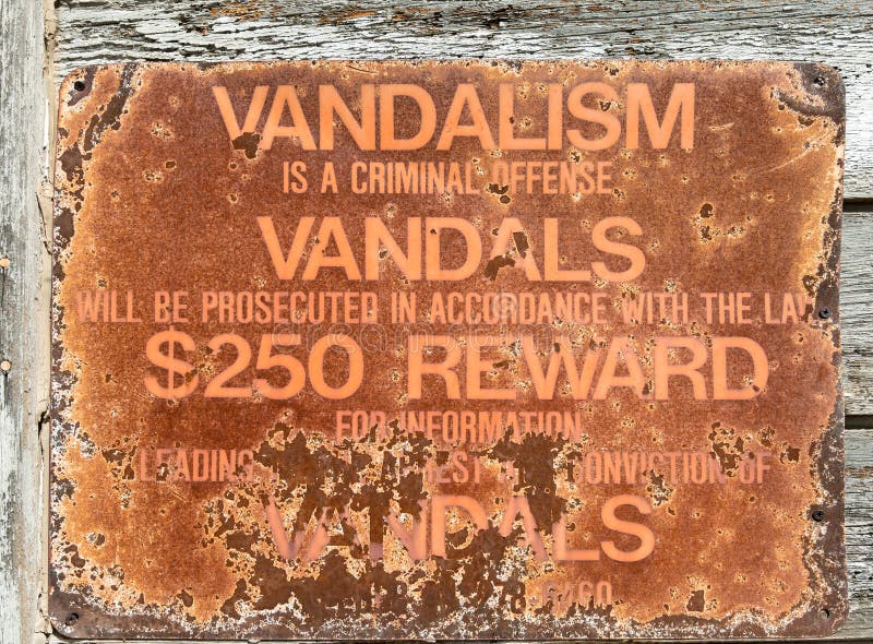 Panneau D'avertissement De Vandalisme Photo stock - Image du route ...