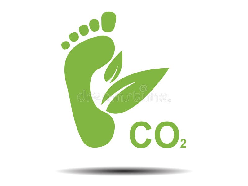 Panneau D'empreinte Carbone En Blanc Illustration Stock - Illustration ...