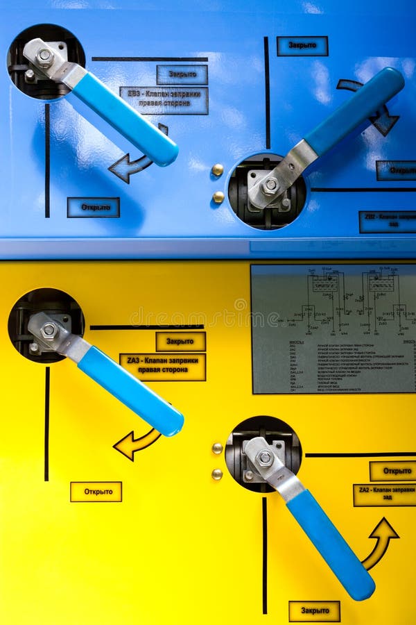 Panneau De Commande De Camion De Pompiers Photo stock - Image du jaune ...