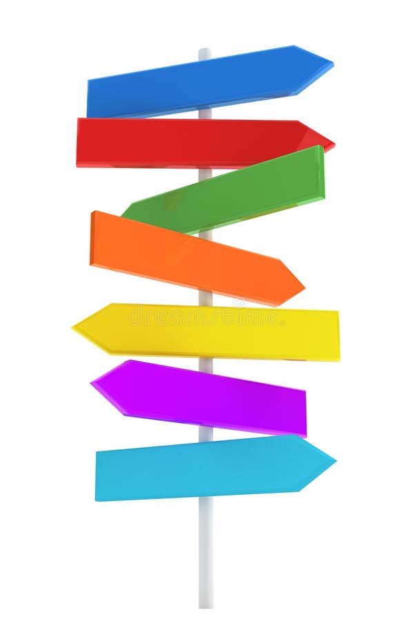 Panneau Routier De Direction De Couleur Photographie stock - Image ...