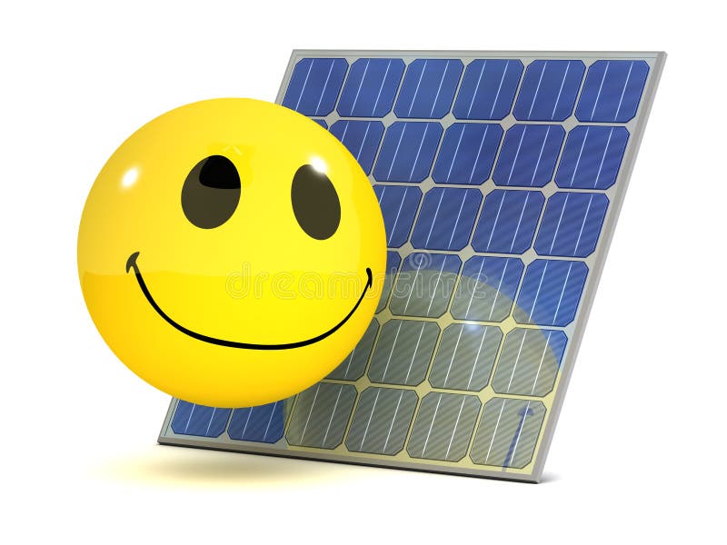 Panneau Solaire 3d Souriant Illustration Stock - Illustration du ...