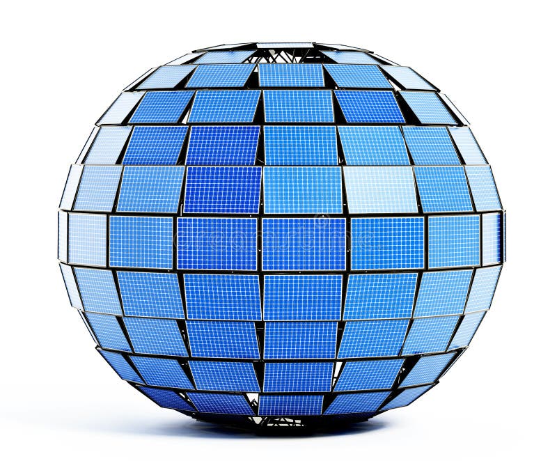 Pannelli Solari Che Formano Un Globo Illustrazione 3D Illustrazione di ...
