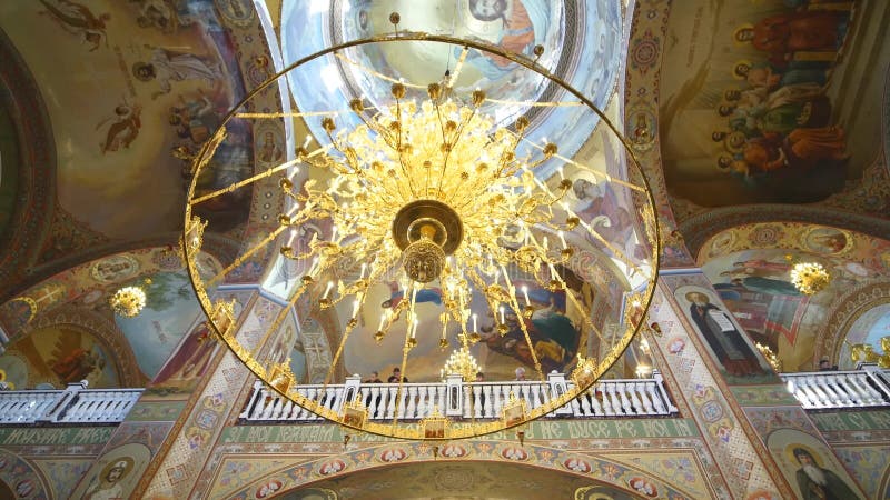 Panning of Ceiling of Orthodox the Cathedral Stock Footage - Video of ...