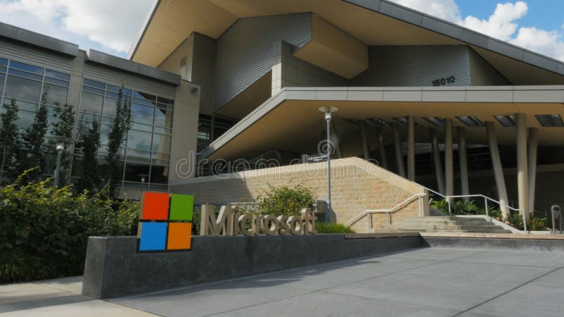 Pan of Microsoft Headquarters Building in Seattle Stock Video - Video ...