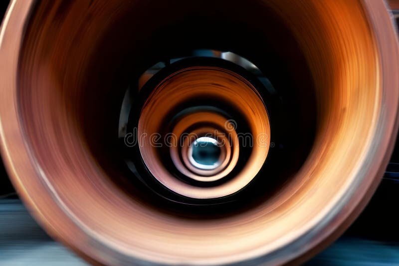 Panning Following the Curve of a Pipe with the Camera Blurring Stock ...