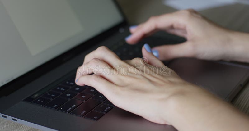 Female Hands Typing on Laptop Stock Video - Video of remote, design ...