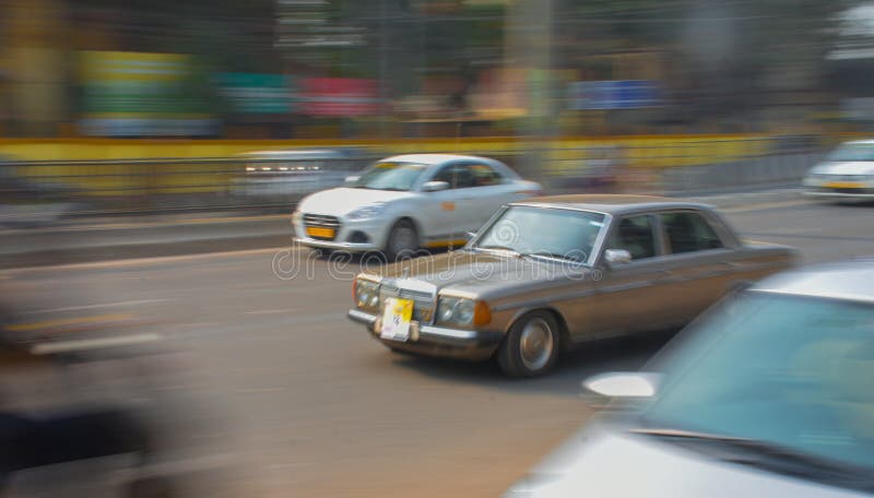 Panning Shot of a Car . Blurry Image . Vintage Car Editorial Stock ...