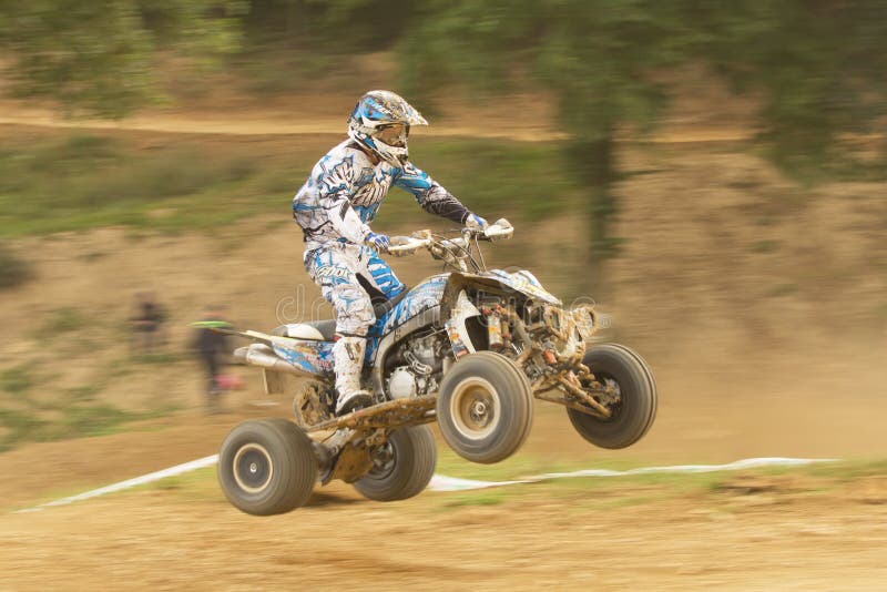 Panning Shot of Quad Rider in Jump. Editorial Stock Photo - Image of ...