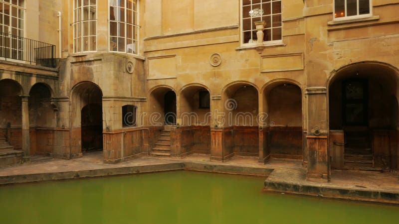Panning View of the Famous Roman Spa in Bath, UK Stock Footage - Video ...