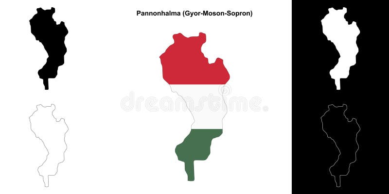 Pannonhalma outline map stock image. Image of clipart - 357734423