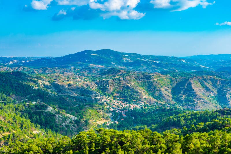 Pano Platres Village on Cyprus Stock Photo - Image of beautiful, green ...