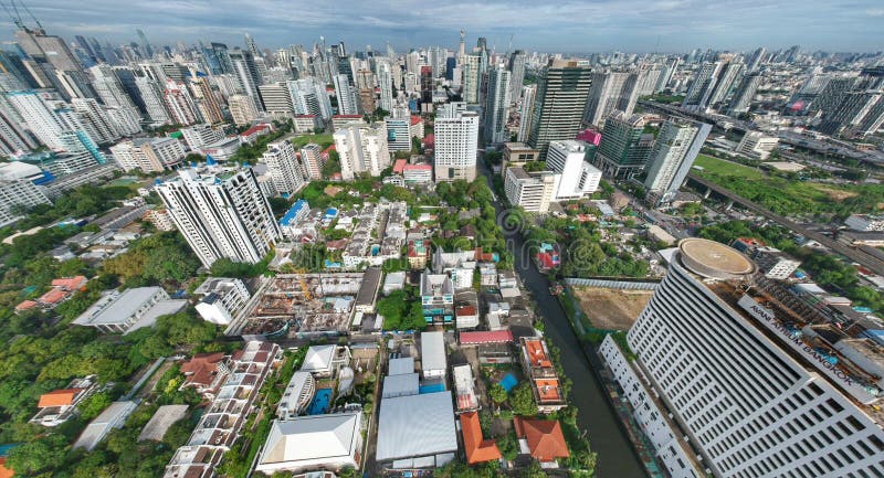Pano view of bangkok city editorial stock photo. Image of pano - 98688818