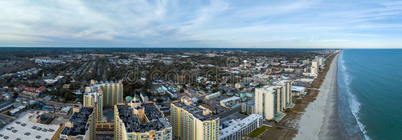 Panorama Above the Atlantic Ocean in N Myrtle Beach Stock Photo - Image ...