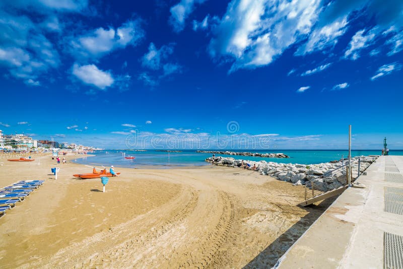 Panorama of the Adriatic Riviera in Romagna Stock Photo - Image of ...