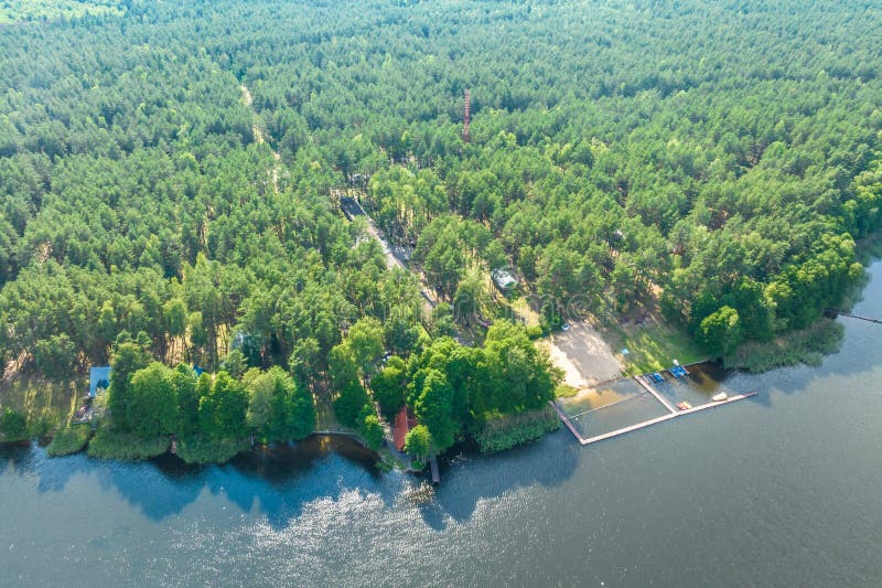 Panorama Aerial View Over Lake among Forest Stock Photo - Image of ...
