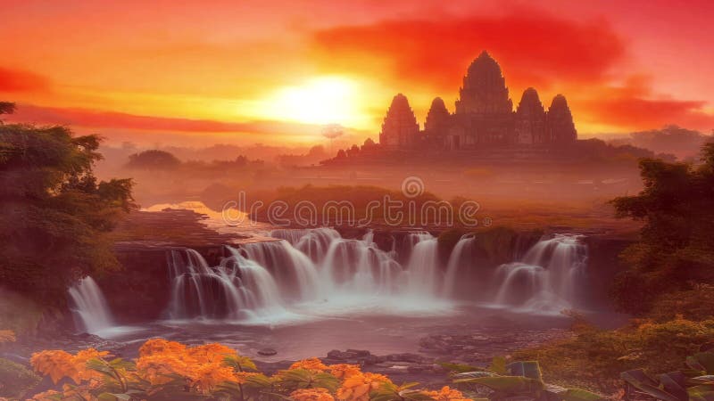 Panorama in the Afternoon and Morning with the Reflection of Sunlight ...