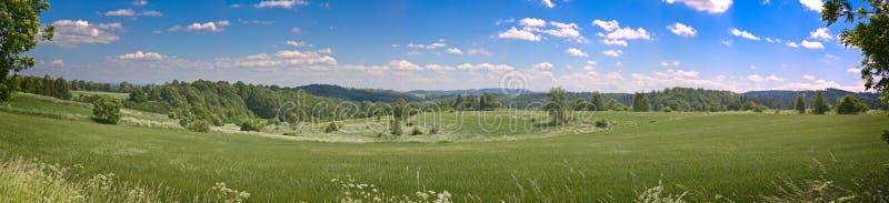 Panorama of Agricultural Land Stock Photo - Image of horizon ...