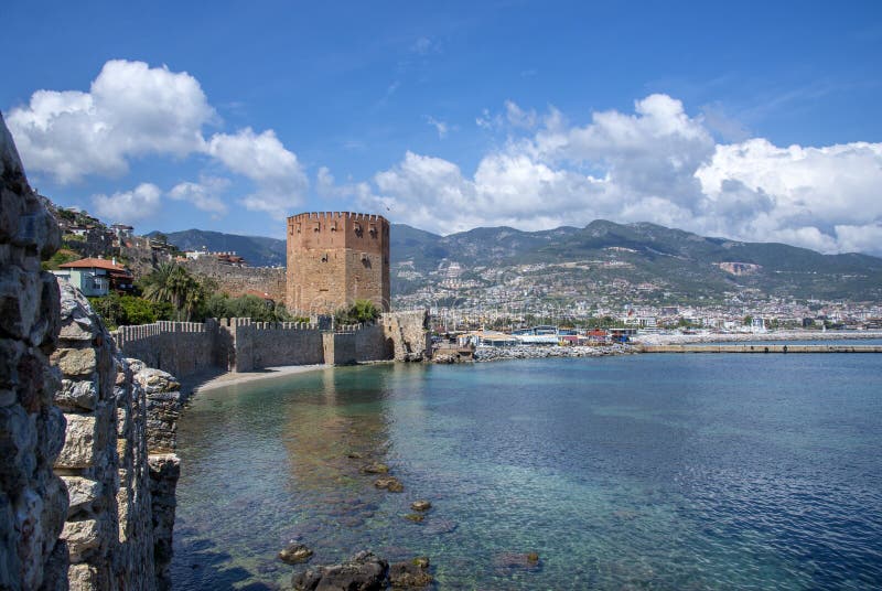 Panorama of Alanya, Turkey stock photo. Image of tower - 114486982