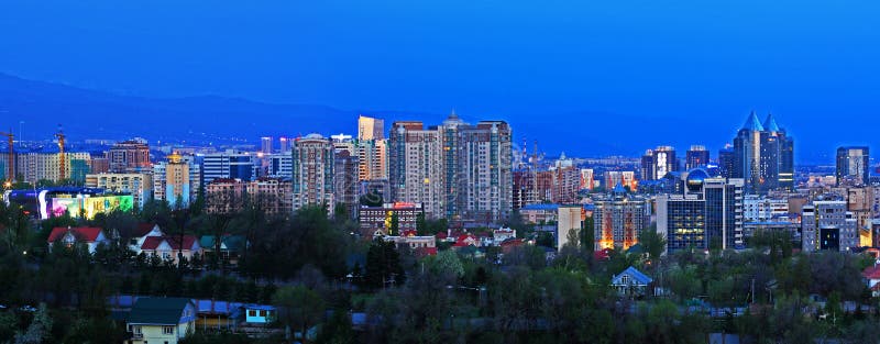 Panorama of Almaty in the Early Summer Morning Stock Image - Image of ...