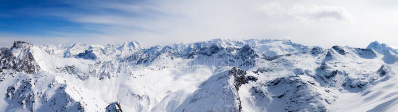 Panorama of the Alps stock image. Image of white, mountain - 49181867
