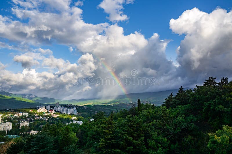 Panorama of Alushta with a View of the Roman Kosh 4 Stock Image - Image ...