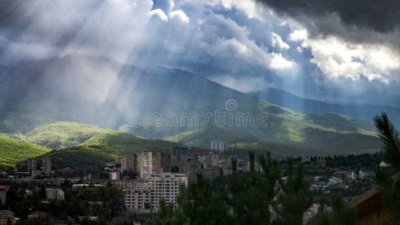Panorama of Alushta with a View of the Roman Kosh 7 Stock Photo - Image ...