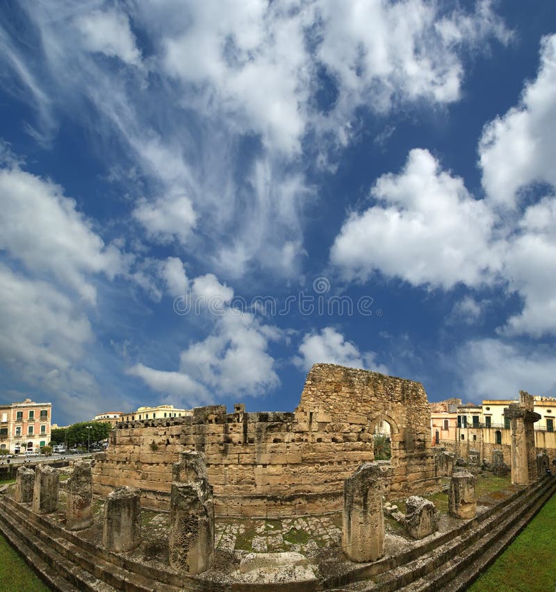 Panorama of of the Ancient Greek Temple of Apollo Stock Photo - Image ...