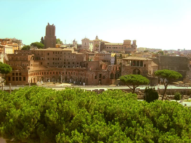 Panorama of Ancient Rome, Italy Stock Photo - Image of historic ...