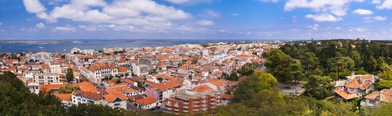 Panorama of Arcachon stock image. Image of france, town - 50043201